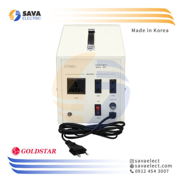 خرید استابلایزر تک فاز سروو موتوری 1.5KVA عمودی LG-1P-1.5K-V گلداستار کره⚡ساوا الکتریک